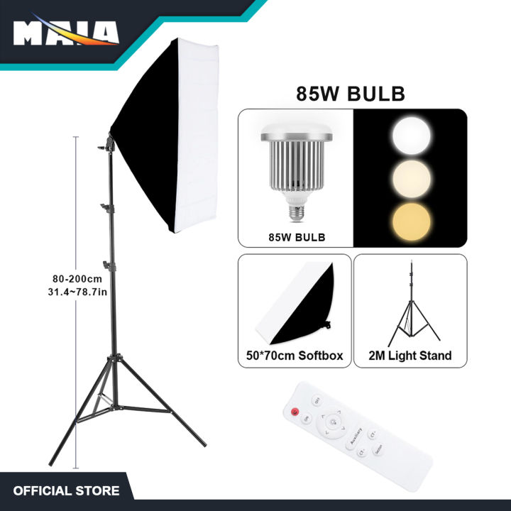 MAIA Photo Studio Equipment Photography Soft box Lighting Kit 50x70CM ...