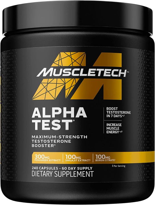 MuscleTech AlphaTest ATP & Testosterone Booster (240/120 Capsules) for ...