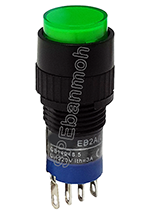 L12A-001-5P-D ไฟ 24VDC สวิทช์กดติด-ปล่อยดับ 12มิล (Momentary) สีเขียว ...