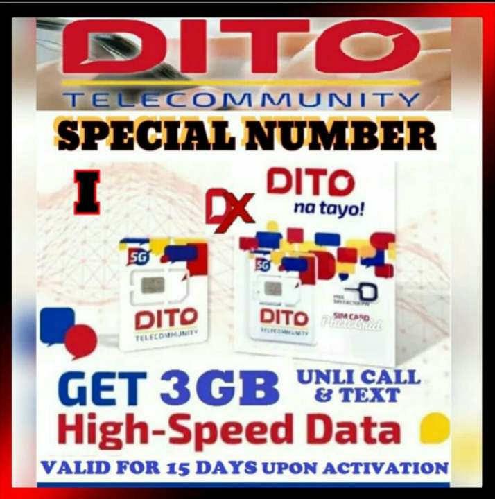 DITO SIM CARD 5G SPECIAL NUMBER I. w/ 3GB DATA+CALL&TEXT | Lazada PH