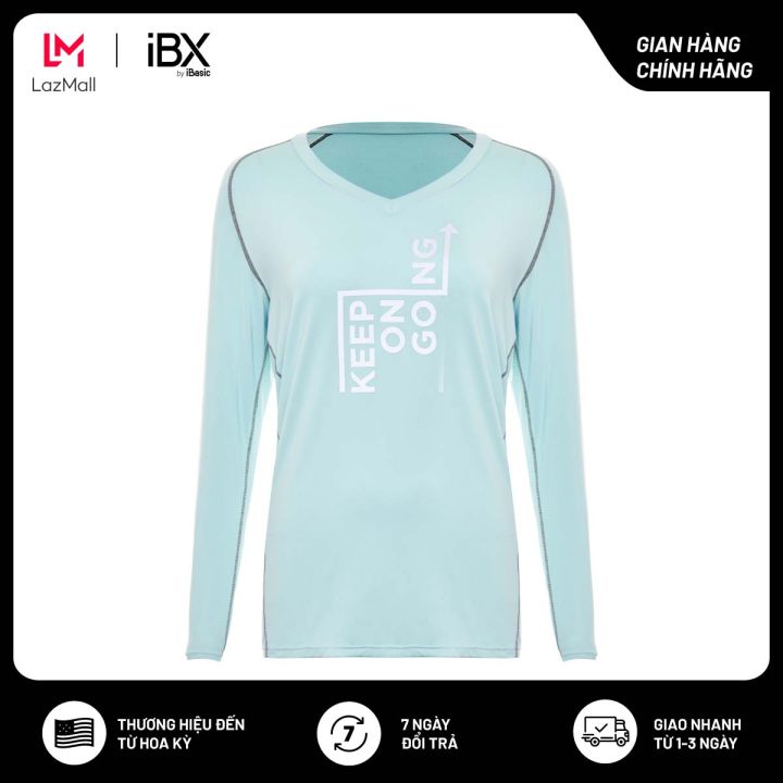 Áo thun thể thao nữ tay dài cổ tim word art iBasic IBX048 | Lazada.vn