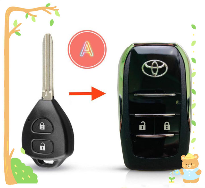 For Toyota Vios Gen 2 / Avanza flip key kit with LOGO | Lazada PH