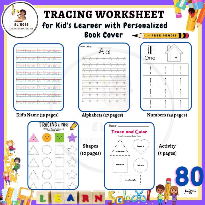80pages Personalized Tracing Workbook for Children (Free Personalized ...