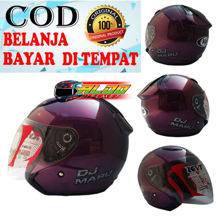 KYT DJ MARU POLOS UNGU ORIGINAL HELM KYT HALF FACE TERMURAH | Lazada Indonesia