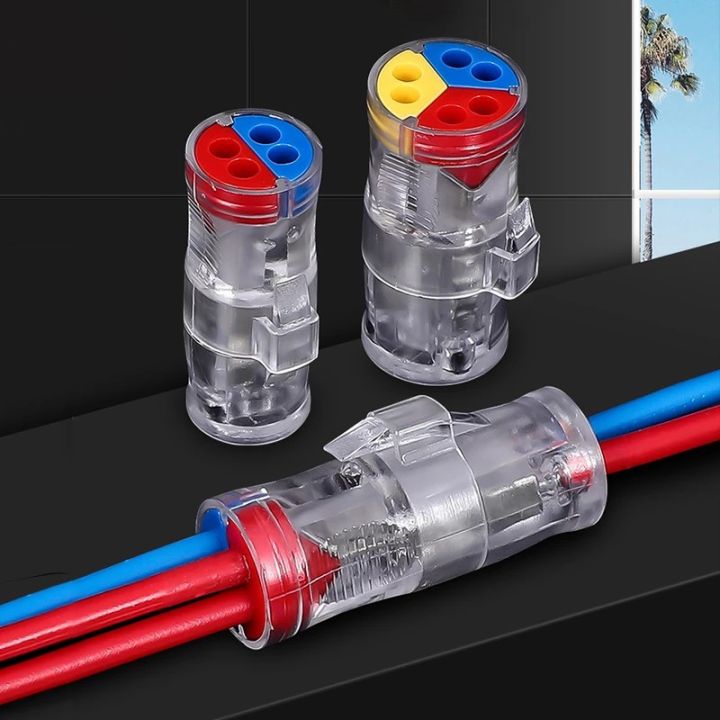 5pcs Wire Cable Connector Detachable Quick Connector 1 into 2 out ...