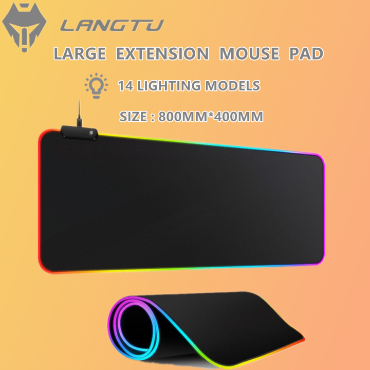 LANGTU Gaming Extra Large Luminous Extension RGB LIGHT Mouse Pad ...