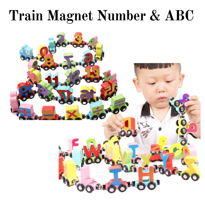 BABA Alphabet Letter Magnet Toy Train Number Counting ABC Magnetic Car ...