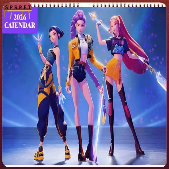 SPRPET KPop Demon Hunters 2026 Calendar Thick Paper Rumi Derpy Devil ...