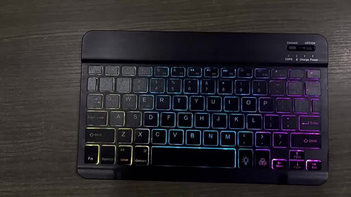 Bluetooth Backlit Keyboard Applicable Mobile Phone Tablet RGB Colorful ...