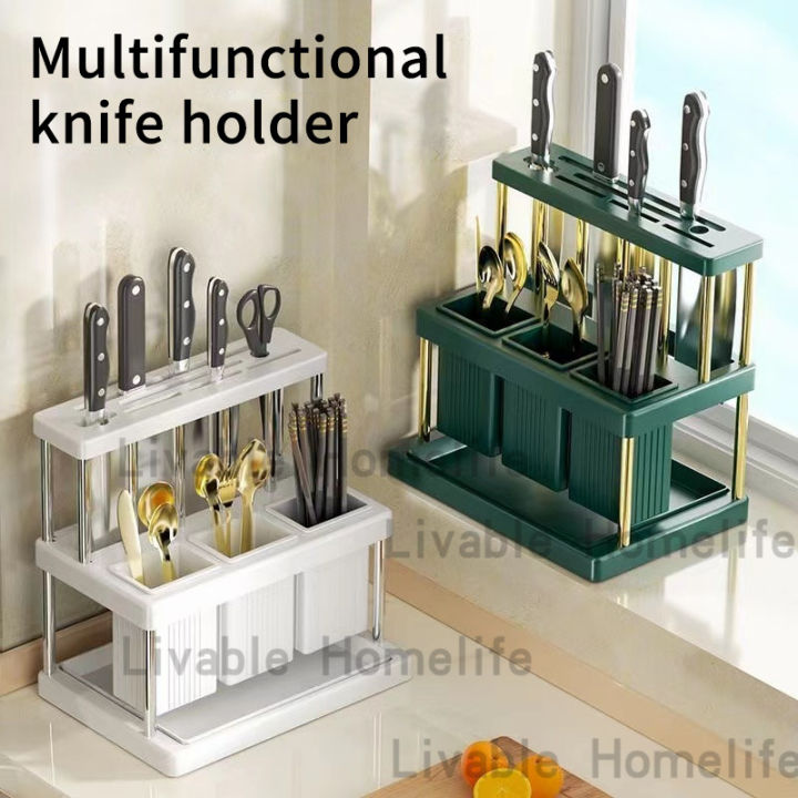 【Malaysia Fast Shipping】Kitchen Knife Holder Utensil Organizer ...