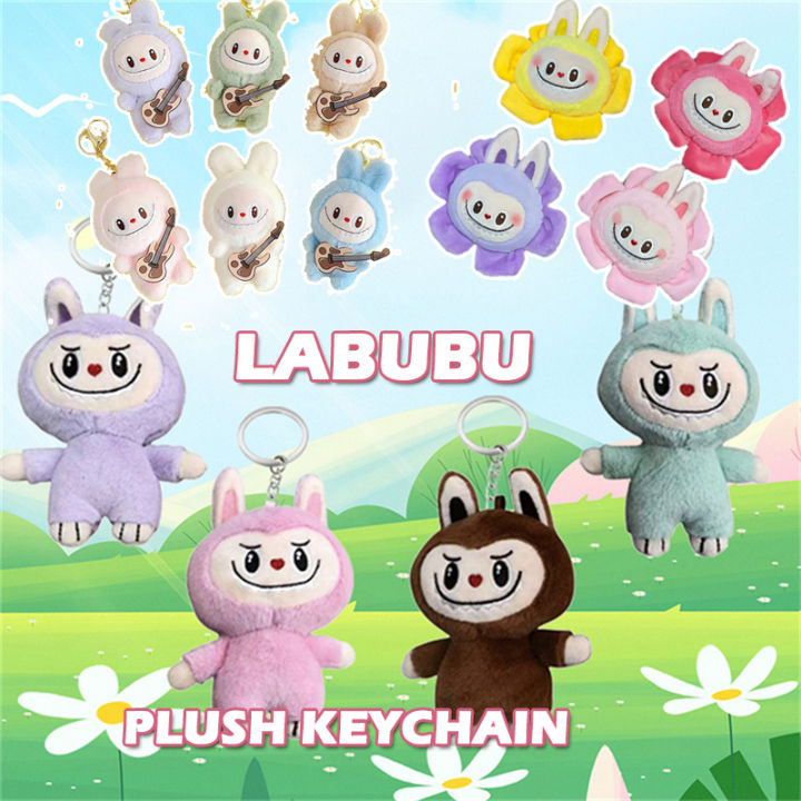 HIFUAR 2 In 1 Labubu Plush Dolls Keychain Exciting Macaron Cartoon Cute ...