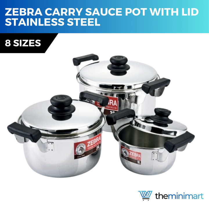 Zebra Carry Sauce Pot with Lid Stainless Steel [Portable Design Easy to ...