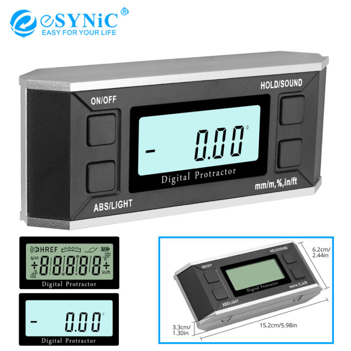 eSYNIC Digital Level Angle Finder Waterproof IP65 Protractor Angle ...