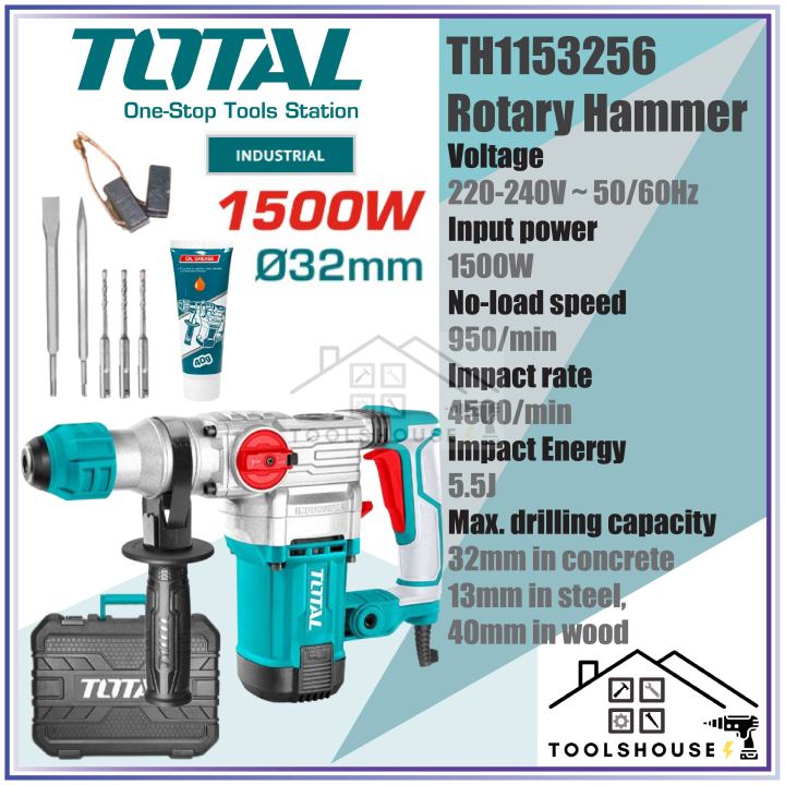 Total TH1153256 Rotary Hammer 旋转锤 1500w | Lazada
