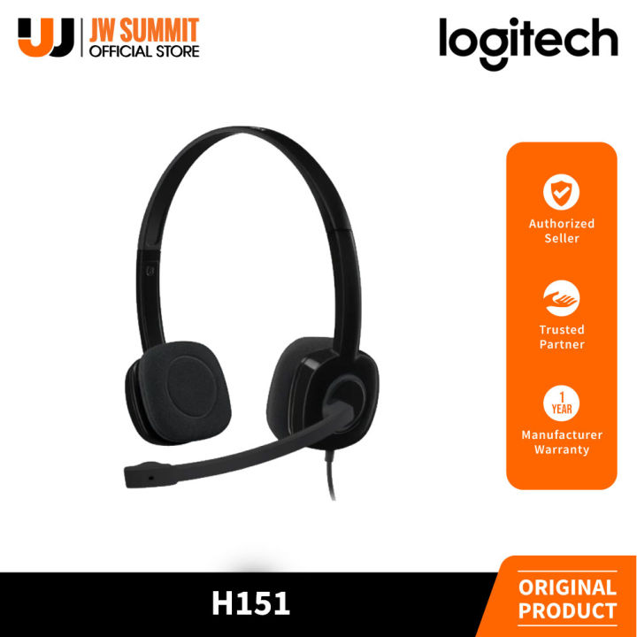 Logitech H151 Stereo Headset with Noise Cancelling Mic (Black) | Lazada PH
