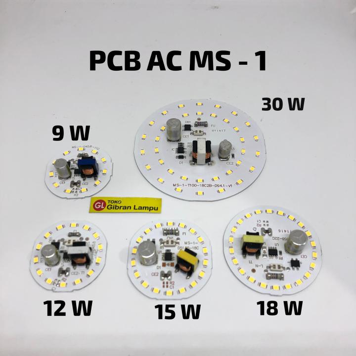 PCB LED AC Tipe MS-1 Plus Trafo - Modul Lampu LED Rumahan A/T Bulb ...