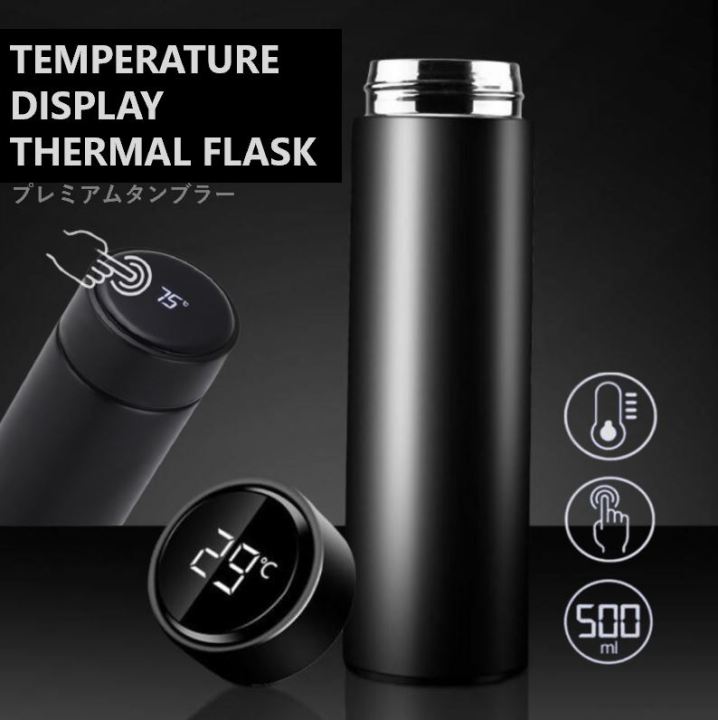Smart LED Temperature Display Premium Thermal Flask Vacuum Thermos 304 ...