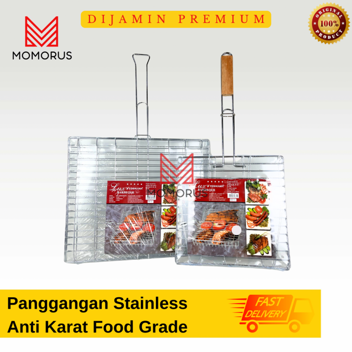 Pemanggang Ikan Ayam Daging BBQ Stainless Anti Karat Tebal Yoshikawa ...