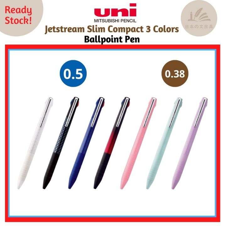 Uni Mitsubishi Jetstream Slim Compact 3 Colors - 0.38mm / 0.5mm | Lazada