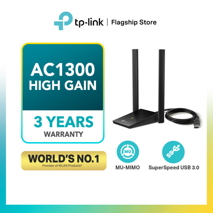 TP-Link Dual Antennas MU-MIMO High Gain Wireless USB Archer T4U Plus ...