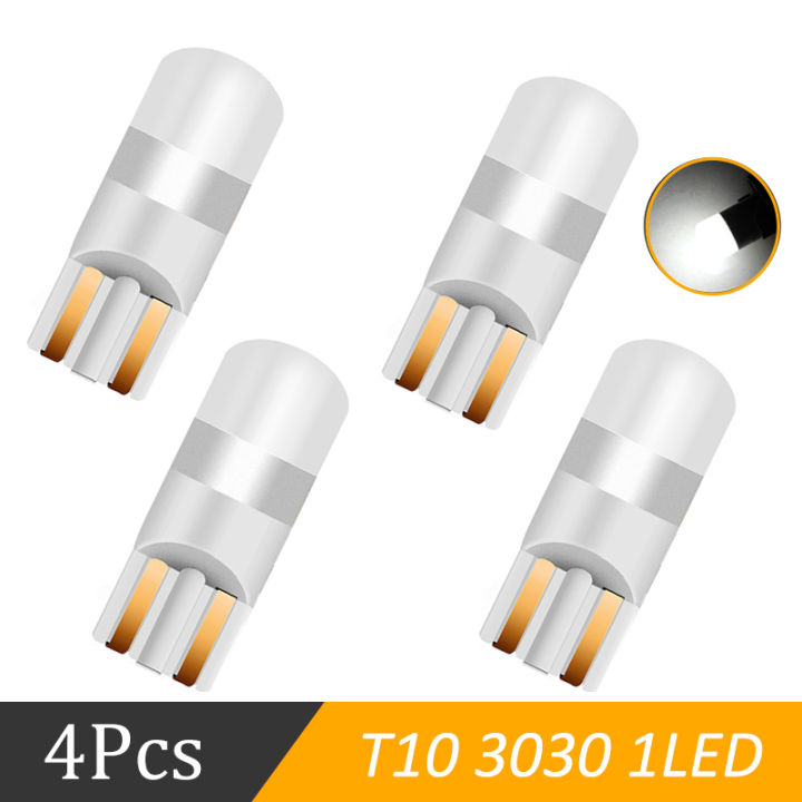2/4pcs T10 LED W5W Đèn Led Xe siêu sáng tự động Bộ phận nội thất bóng đèn 6000K Trắng biển số xe ...
