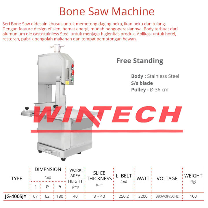 Jg 400sjy Mesin Bone Saw Atau Mesin Pemotong Daging Ikan Beku Tulang