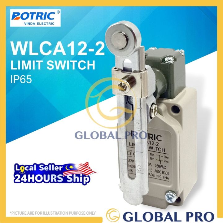 BOTRIC WLCA12-2 7208 Limit Switch Adjustable Roller Arm 10A 250VAC IP65 Electrical Accesories ...