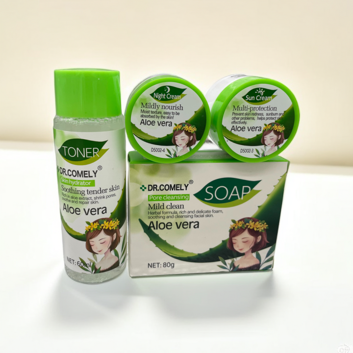 DR.COMELY SKIN CARE KIT 4IN1CARE ALOE VERA CLEAN-SOOTHING-TENDER ...