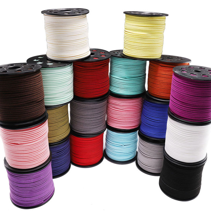 10m/lot 2.5 mm Flat Faux Suede Braided Cord Korean Velvet Leather ...