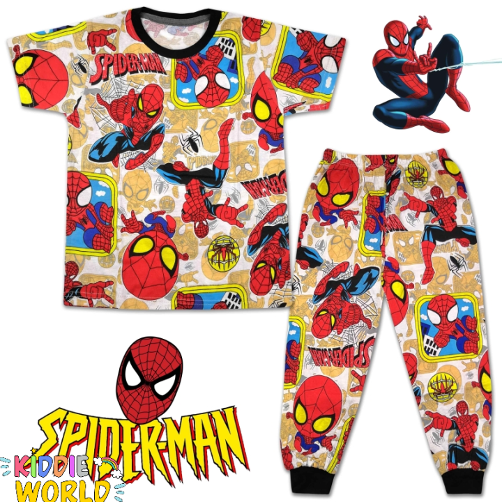 (6M-11Y) SPIDEY FULL PRINT Full Cotton Kids Pajamas - Pyjamas Sleepwear ...
