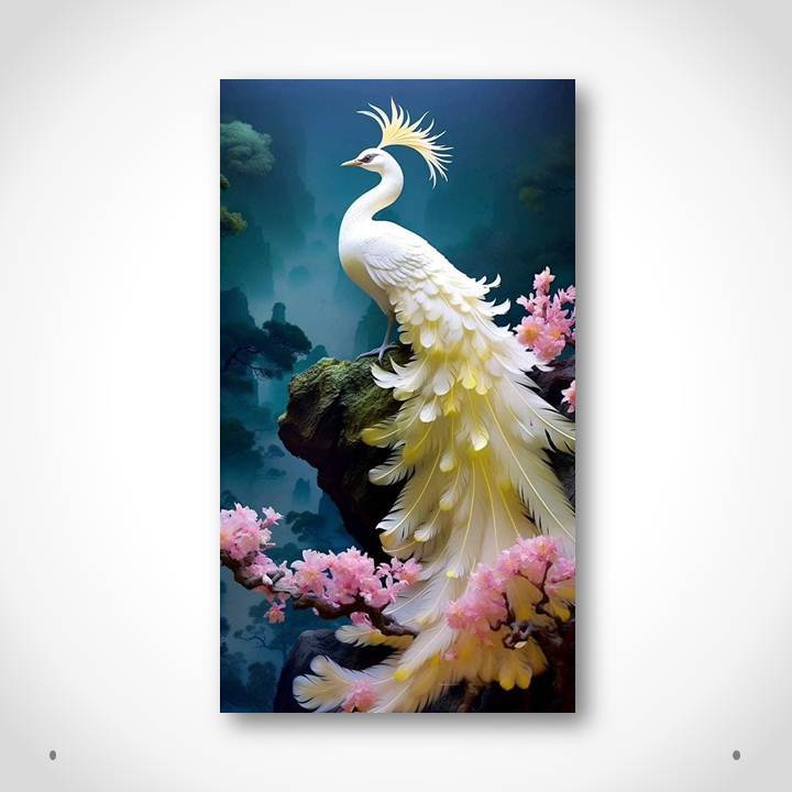 hiasan dinding poster kayu mdf karakter burung merak 3D aesthetic wall ...