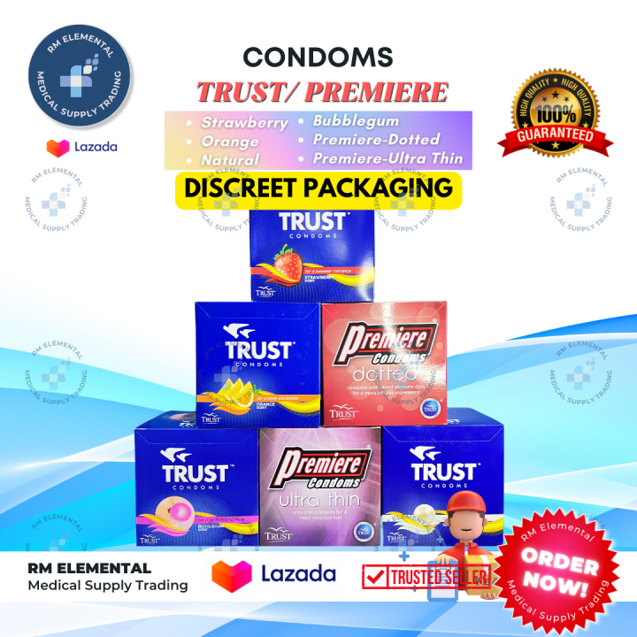 CONDOM TRUST/ PREMIERE ALL VARIANTS AND SCENTS AVAILABLE 3PCS PER PACK ...