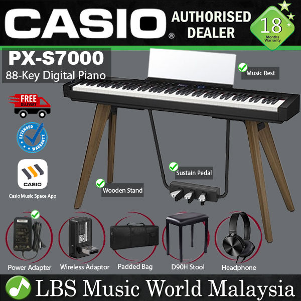 Casio PX-S7000 88 Key Digital Piano Keyboard Full Package with ...