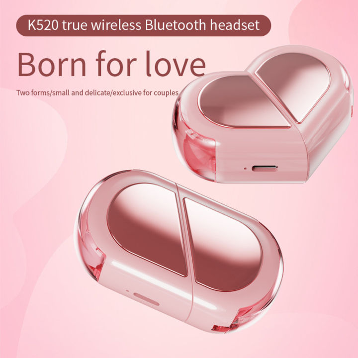 YOME Rotatable Wireless Bluetooth 5.3 TWS Headphone Girl Heart Shaped ...