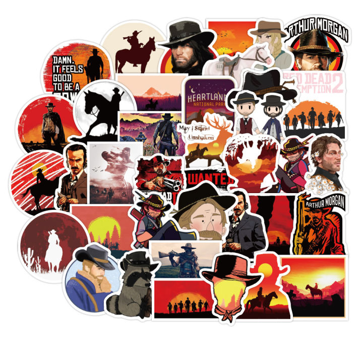 TM 50ชิ้น/เซ็ตธีมเกม Red Dead Redemption ตัวอักษรรูปแบบสติกเกอร์กันน้ำ ...