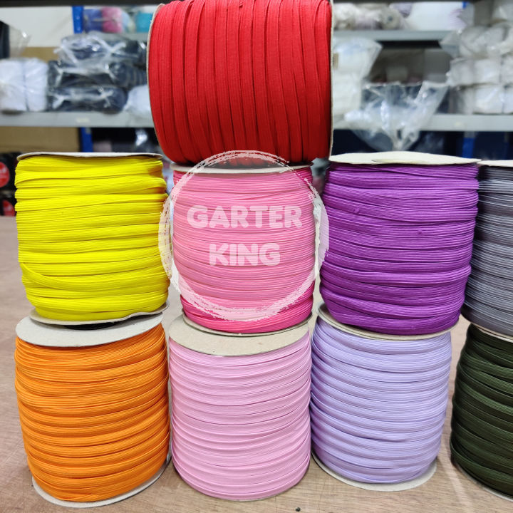 1/4" and 3/8" braided garter (100 yards)-POLY (SOFTER) Colored Red Blue ...