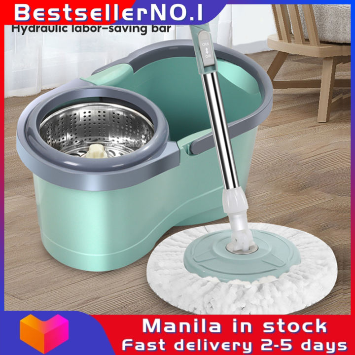 Bestseller Spin Mop With Spinner and Bucket Stainless Steel Spinner Mop Wet and Dry Rotating Mop ...