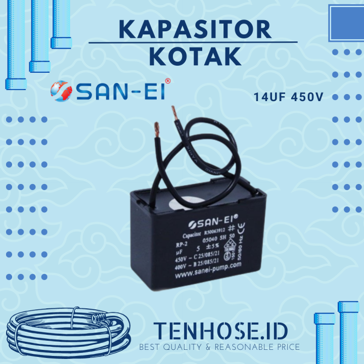 Kapasitor Kotak Merk SAN-EI Kabel - 14 UF 450v Capacitor Square Cable | Lazada Indonesia
