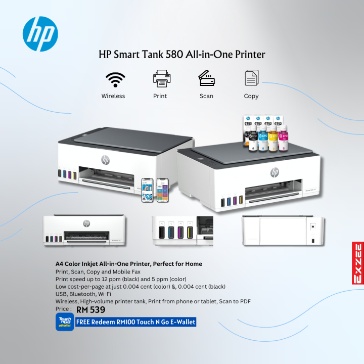 HP Smart Tank 580 All-in-One Printer | Lazada