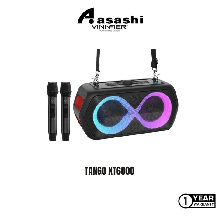 Vinnfier VF Tango XT6000 Portable Karaoke bluetooth speaker 300W Party Light Effects 2 UHF ...