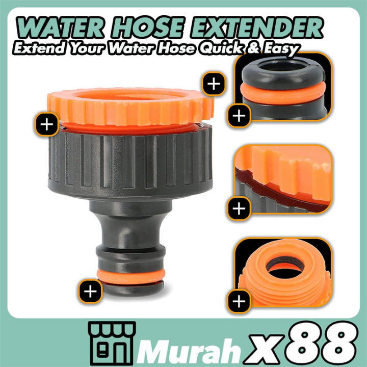 Heavy Duty Universal Garden Water Hose Connector Pipe Extender Adapter ...