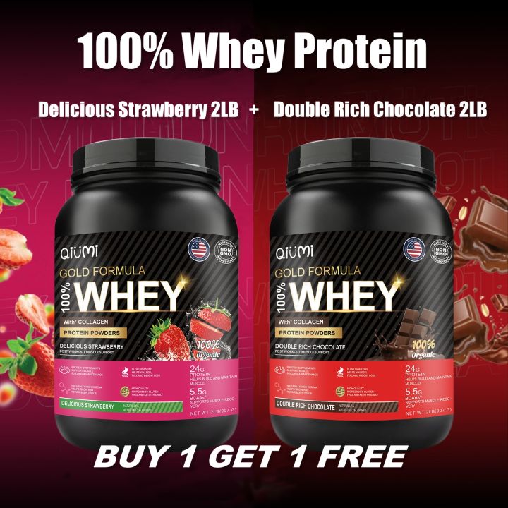 QIUMI Whey Protein Powder Whey Protein Isolate Powder BCAA Supplement ...