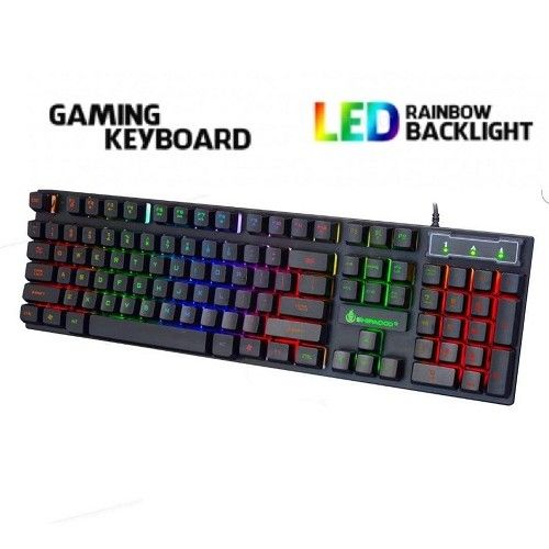 Shipadoo K280 USB Wired Computer Keyboard Standard 104 Keys Ergonomic ...