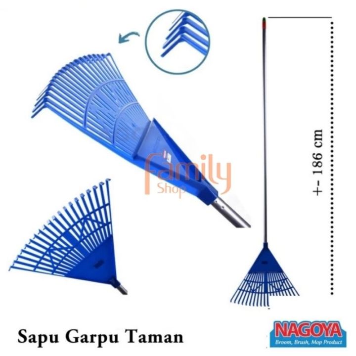 Sapu Taman Daun Jerami Sampah Plastik Garpu Outdoor Rumput Nagoya Ori ...