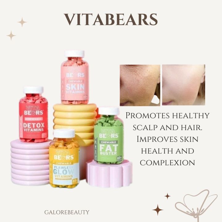 VitaBears Vitamins Chewable Gummies 60 pcs | Vita Bears Skin Vitamins ...