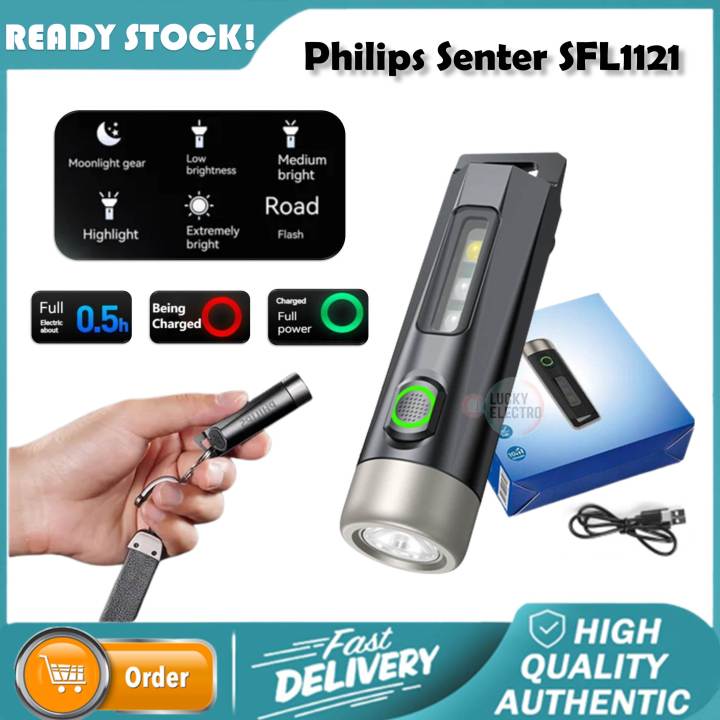 Philips Senter SFL1121 Flashlight led Mini Super Terang Multifungsi ...