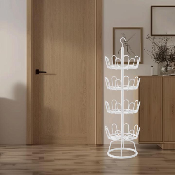 Pecine Revolving Shoe Rack Standing Circular Shoe Rack with Base ...