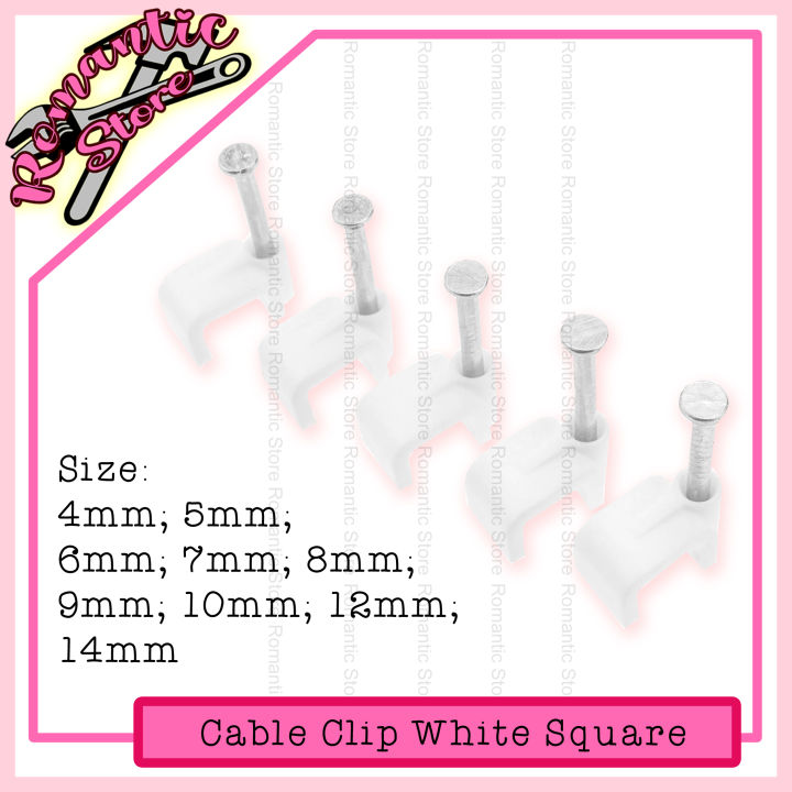 Cable Clips PVC Clamp Square 4mm/5mm/6mm/7mm/8mm/9mm/10mm/12mm/14mm ...