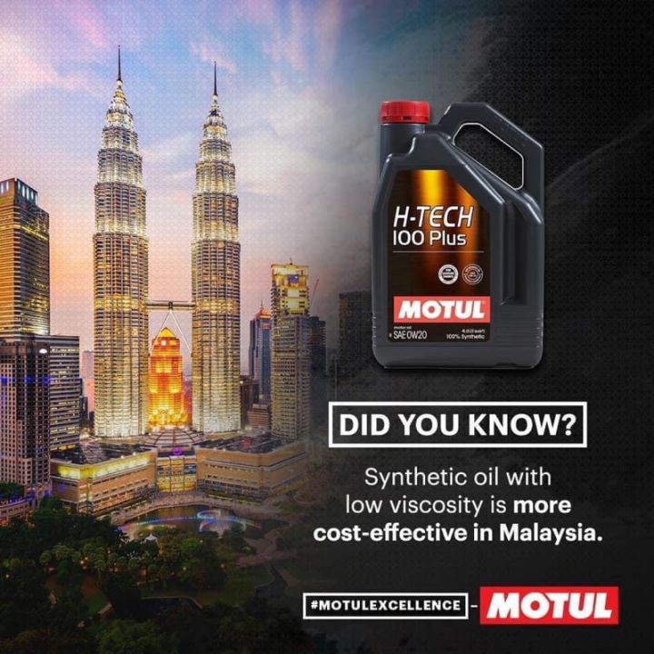 MOTUL H-TECH 100+ 0W-20 Fully Synthetic Engine Oil (4 Liter) For Toyota ...