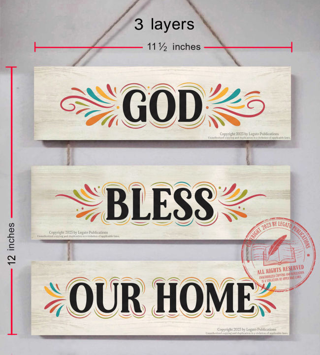 God Bless Our Home / Welcome Wooden Wall Decor | Rustic Boho Hanging ...